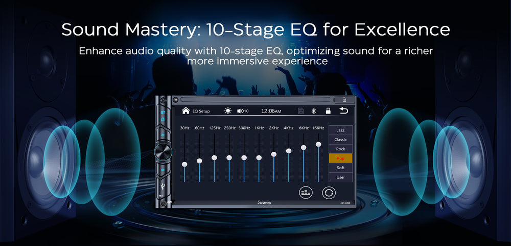 JOY-W006 - Double Din Car Stereo with Wireless Apple Carplay, Android ...