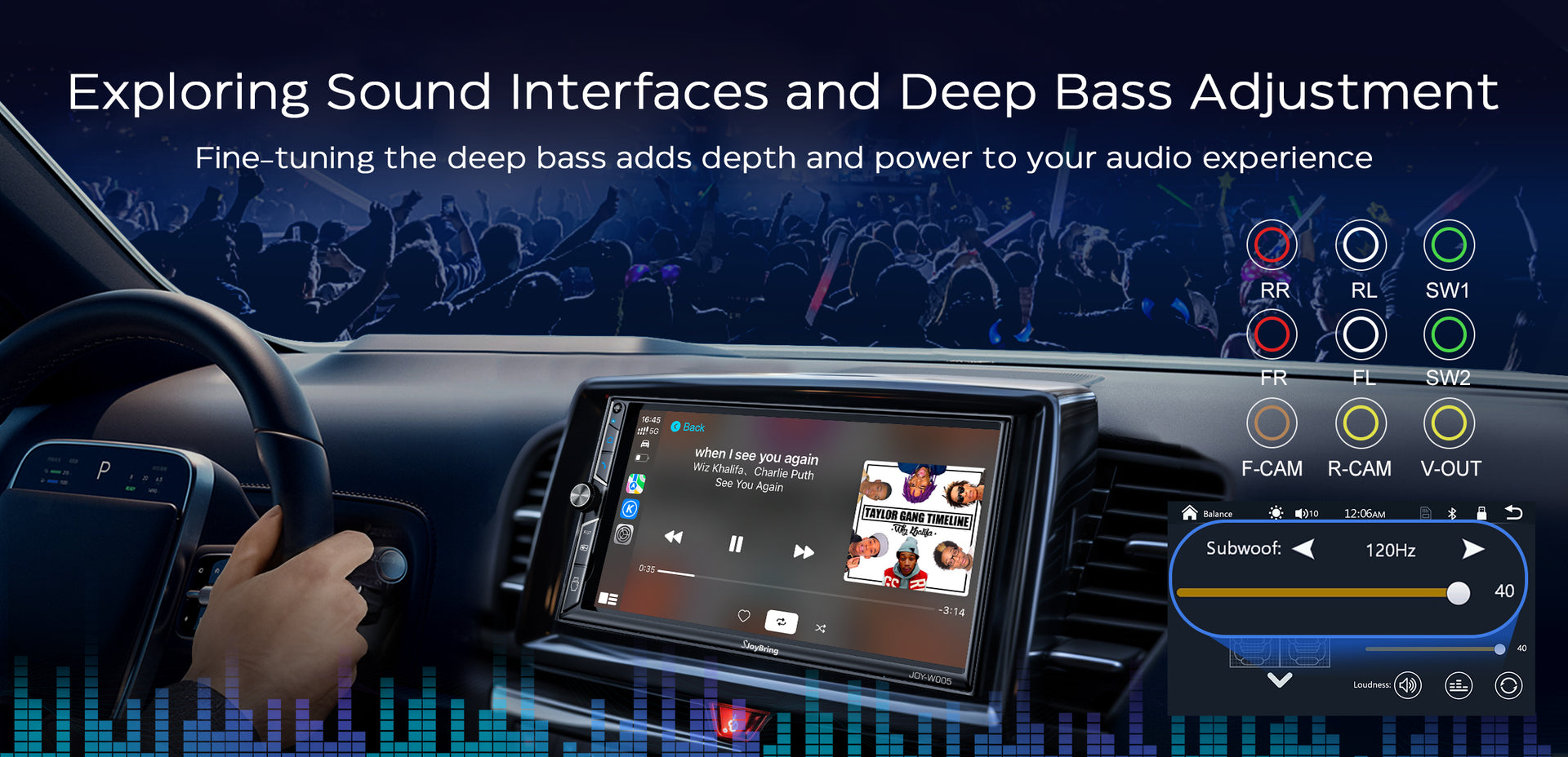 JOY-W005 - Double Din Car Stereo with Wireless Apple Carplay, Android ...