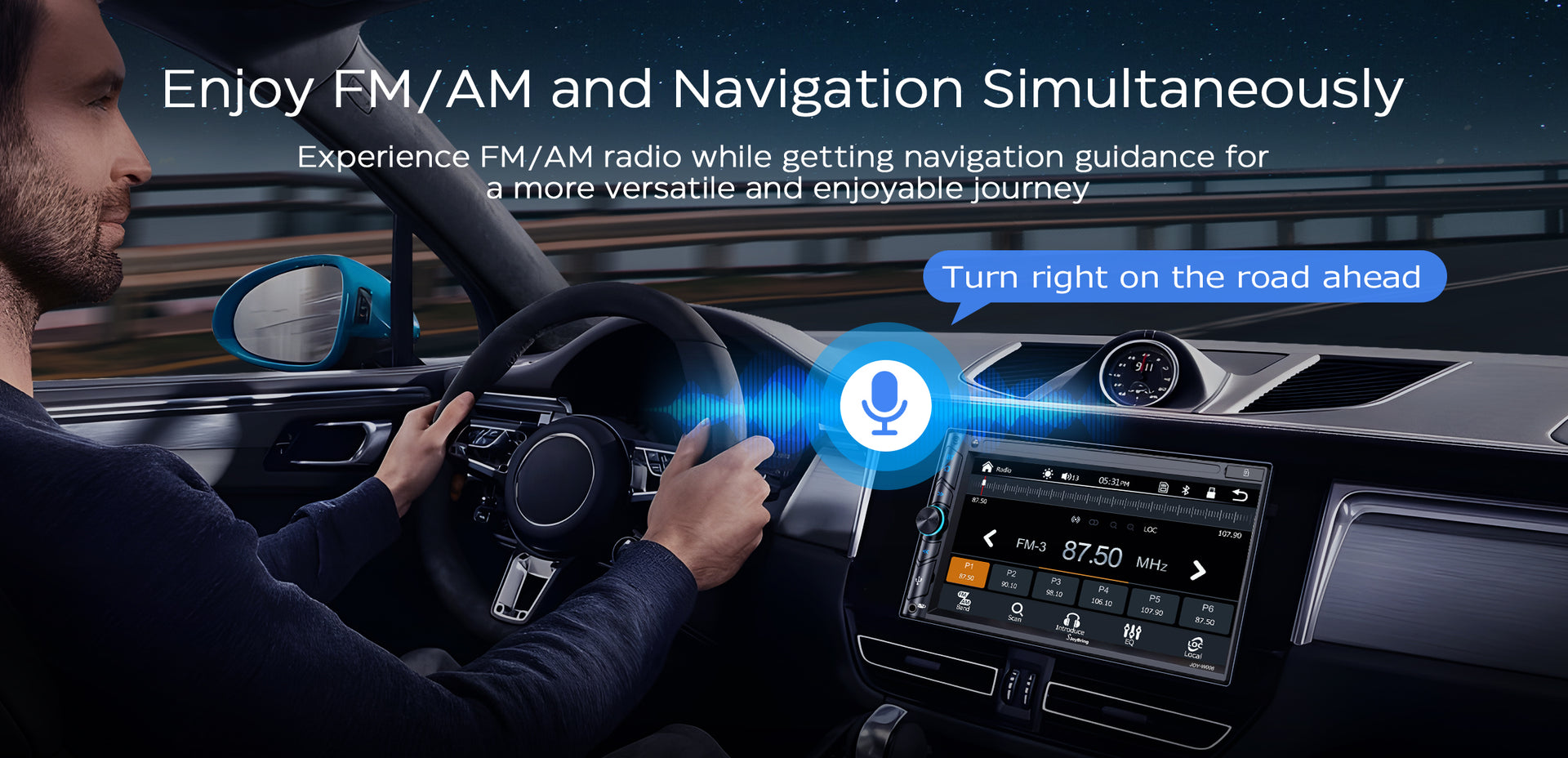 JOY-W006 - Double Din Car Stereo with Wireless Apple Carplay, Android – SJoyBring