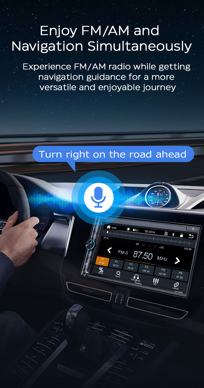 JOY-W006 - Double Din Car Stereo with Wireless Apple Carplay, Android – SJoyBring