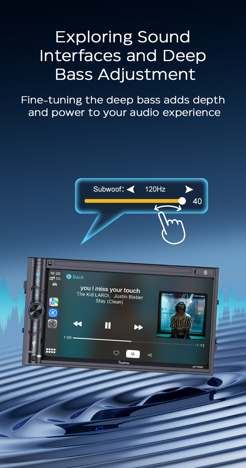 JOY-W006 - Double Din Car Stereo with Wireless Apple Carplay, Android – SJoyBring