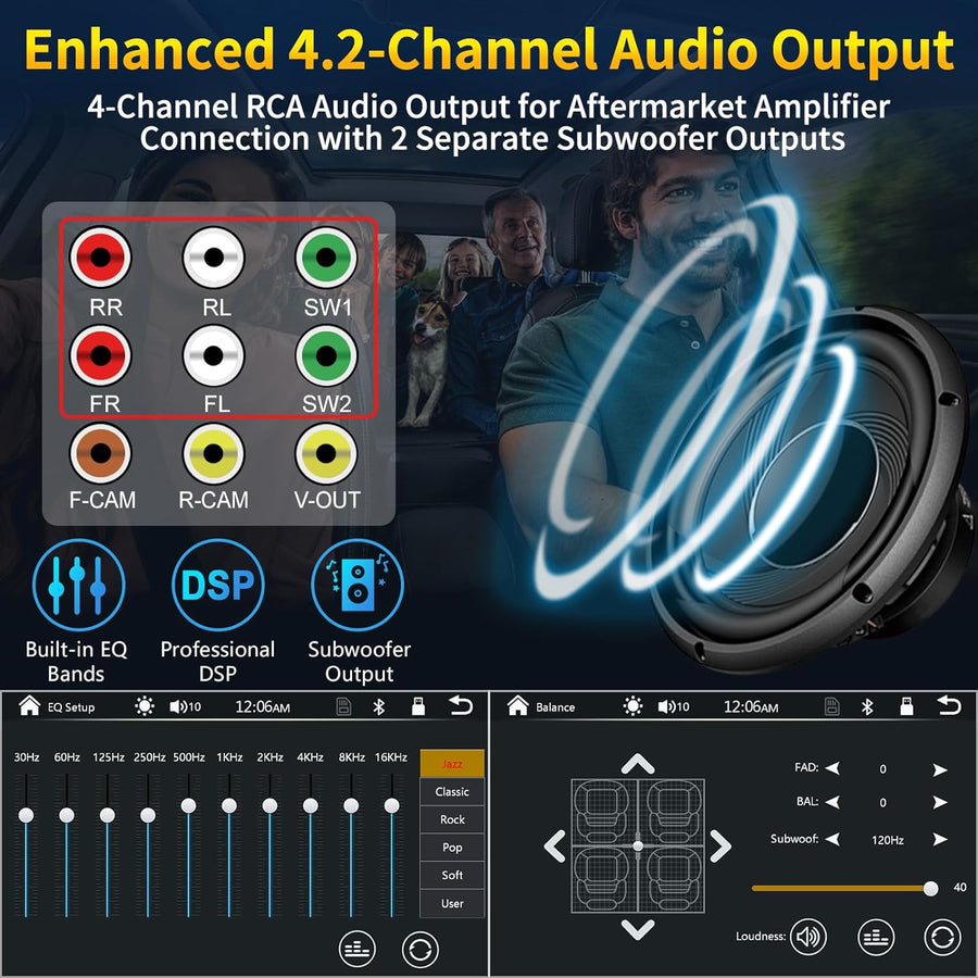 JOY-W021 - Double Din Car Stereo with Wireless Apple Carplay, Android ...