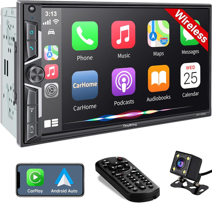 JOY-W022 - Double Din Car Stereo with Wireless Apple Carplay, Android ...