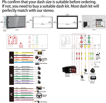 JOY-W022 - Double Din Car Stereo with Wireless Apple Carplay, Android ...